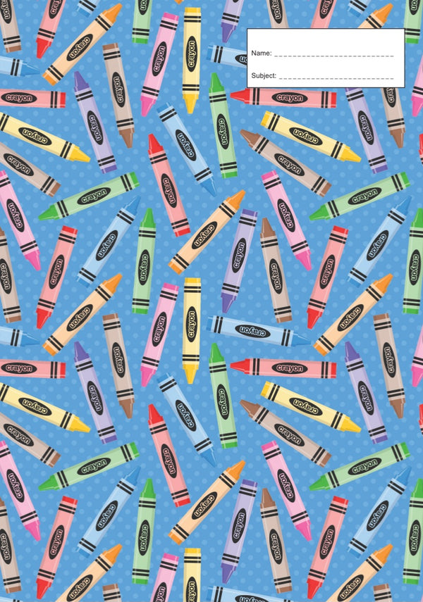 Book Cover - A4 - Crayons – GIC Bookcovers Online