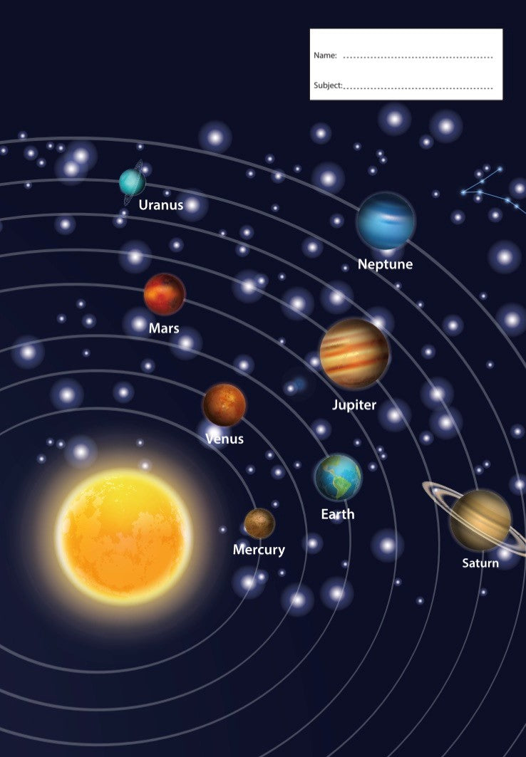 Book Cover - Scrapbook - Planets – GIC Bookcovers Online